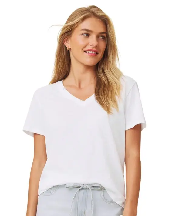 Splendid Louisa Boyfriend V-neck Tee - Black