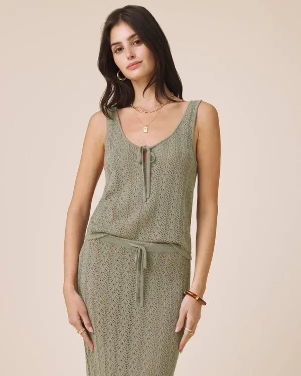 Splendid Eleni Sweater Tank - Eucalyptus