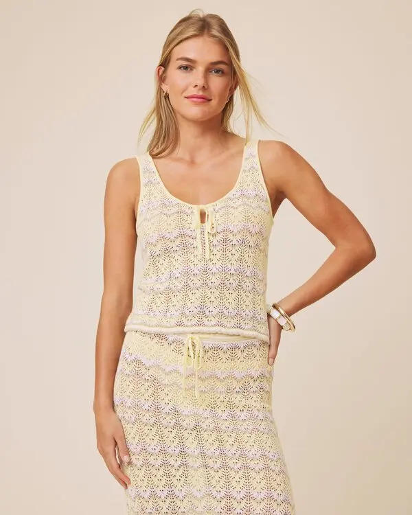 Splendid Eleni Stripe Sweater Tank - Lemon Drop Multi