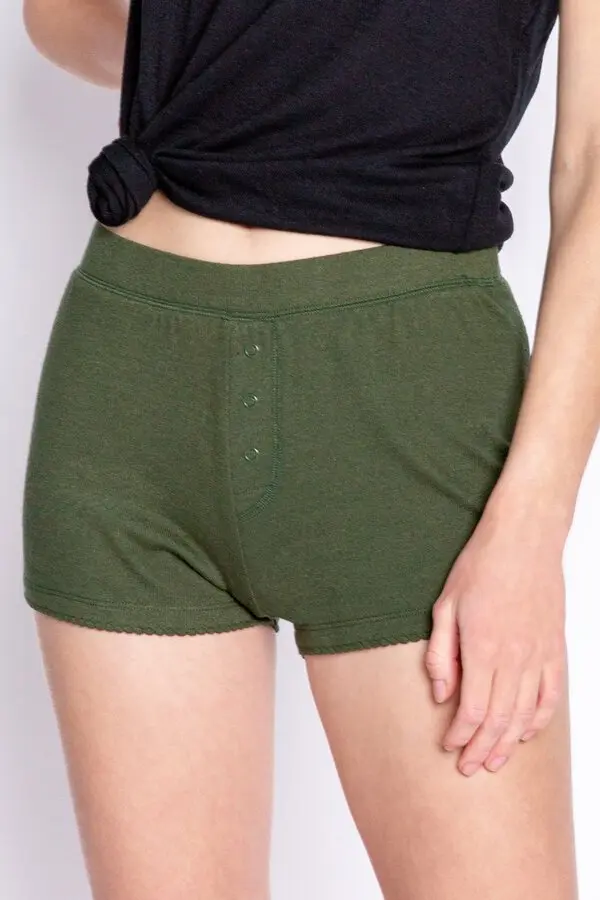 PJ Salvage Reloved Lounge Shorts - Dark Olive