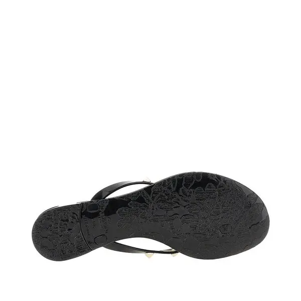 Valentino Garavani Rockstud Rubber Thong Slides - Black