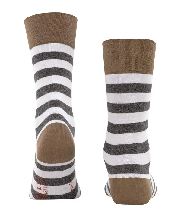 Falke Crew Socks With Two-tone Ring Design - Brown