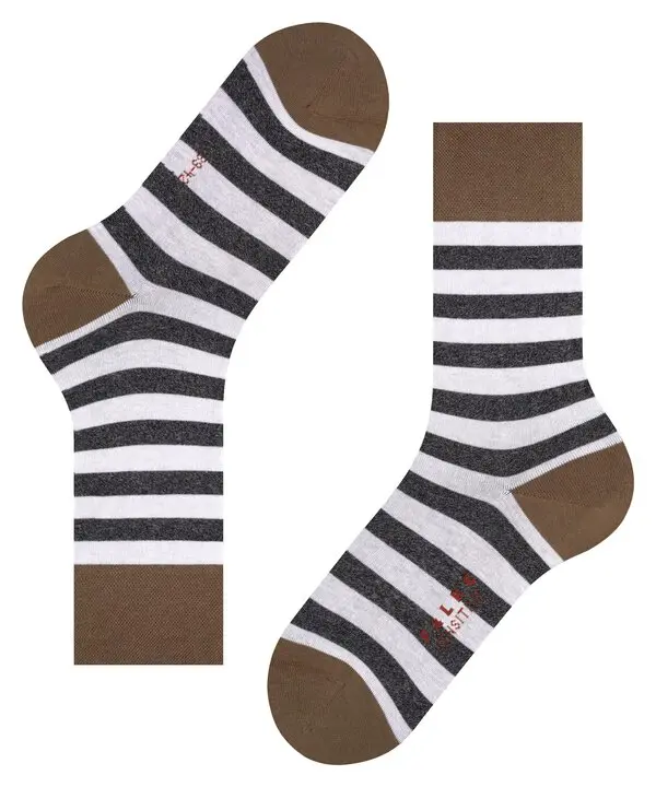 Falke Crew Socks With Two-tone Ring Design - Brown