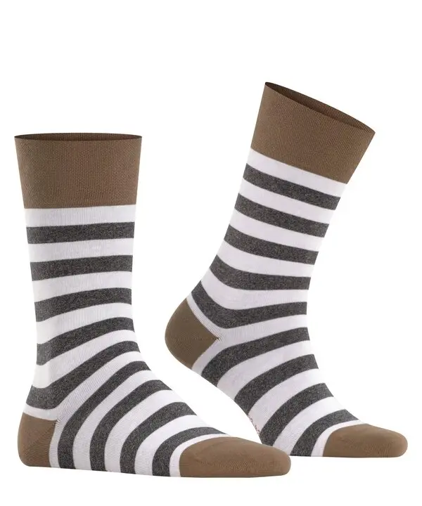 Falke Crew Socks With Two-tone Ring Design - Brown