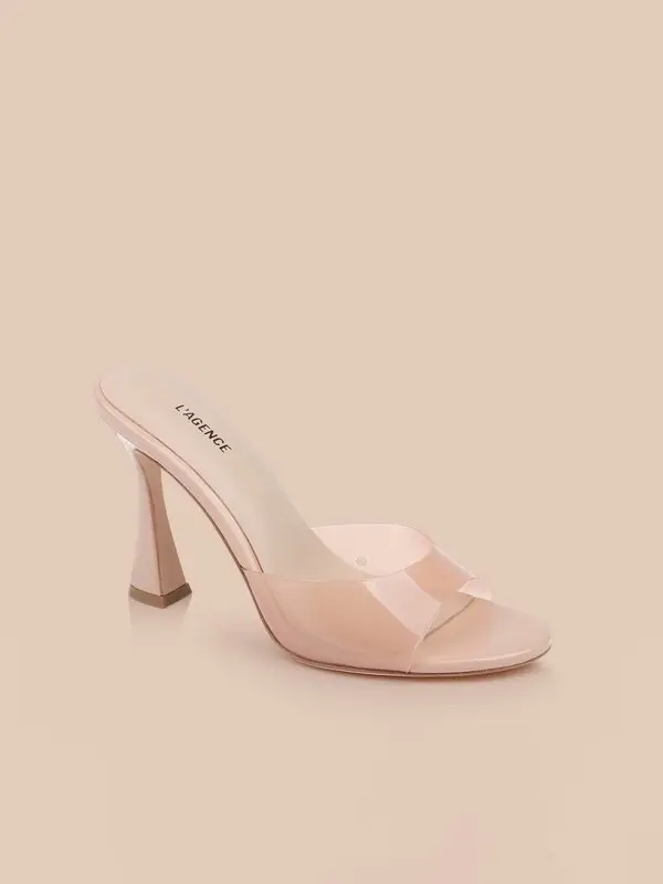 L'Agence Avery Open-toe Stiletto Mule - Nude