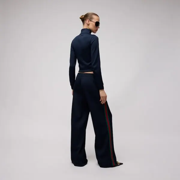 Gucci Rib Cotton Jersey Leisure Pants With Web Detail