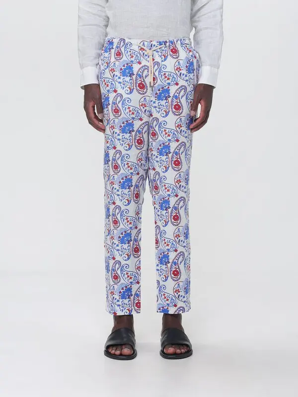 PENINSULA SWIMWEAR Diamond Print Drawstring Trousers - Blue 2