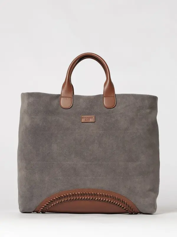 Emporio Armani Suede Shoulder Bag With Leather Trim