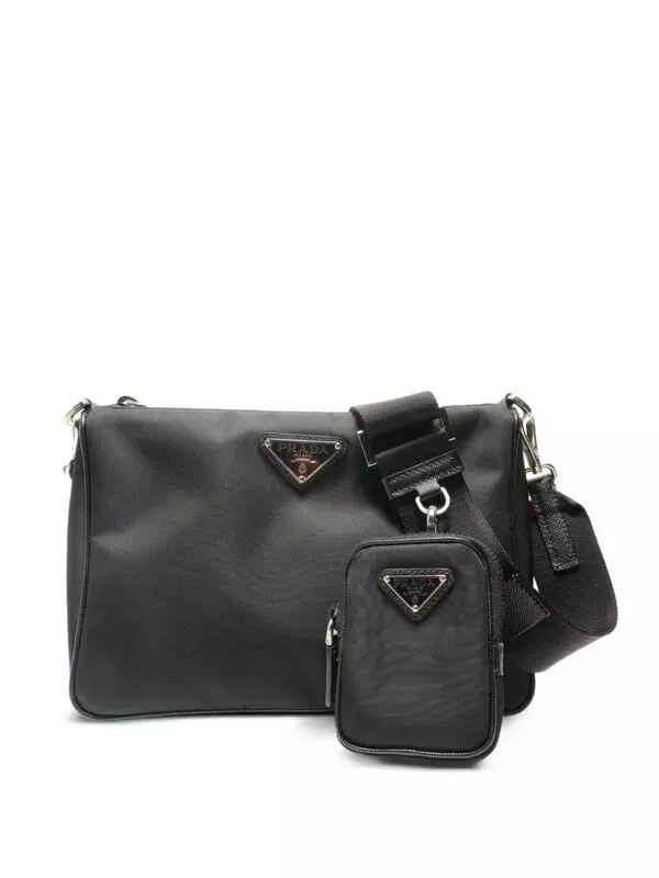 Prada Triangle Logo Plate Shoulder Bag