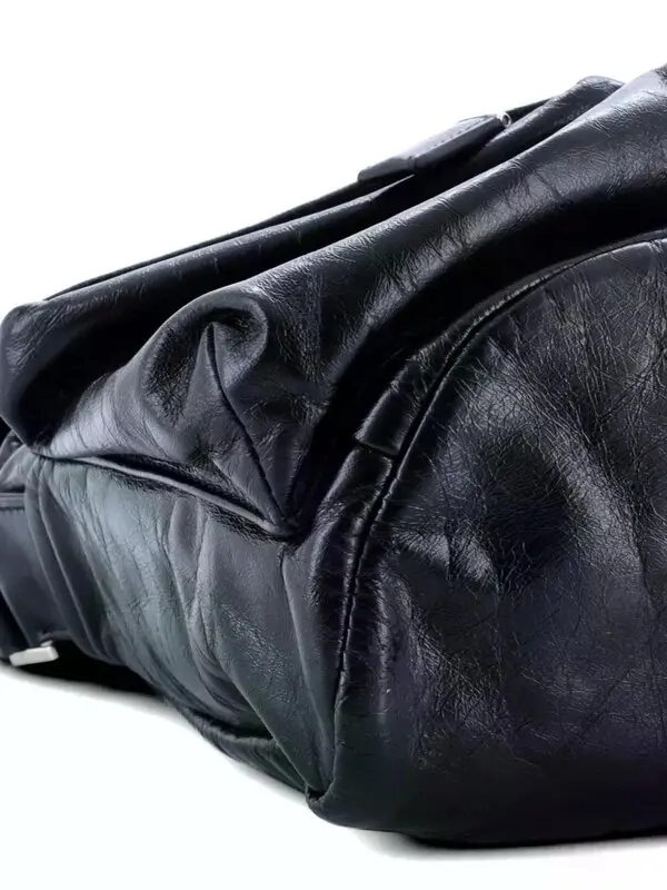 Prada Slanted Double Pocket Soft Calf Shoulder Bag - Black