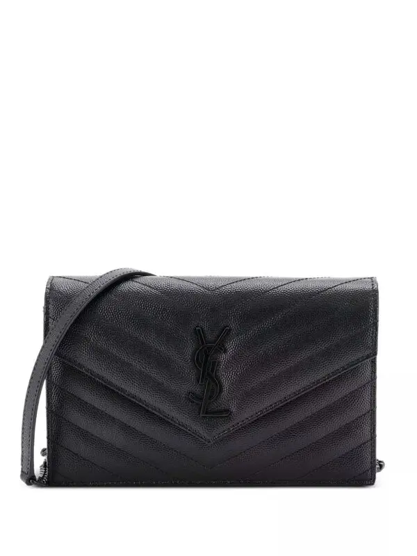 Saint Laurent Small Monogram Wallet On Chain Bag - Black