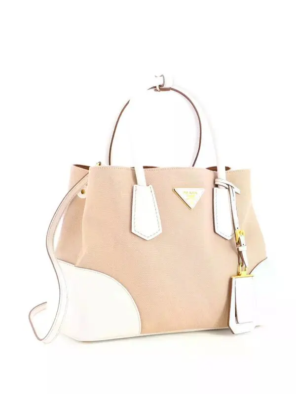 Prada Cuir Double Canvas And Saffiano Leather Medium Tote Bag