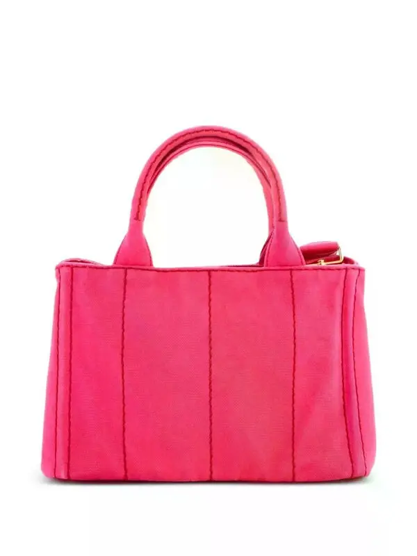 Prada Canapa Convertible Canvas Mini Tote Bag - Pink