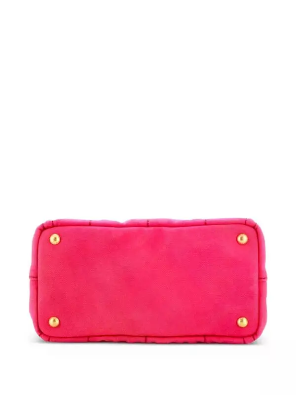 Prada Canapa Convertible Canvas Mini Tote Bag - Pink
