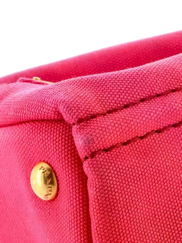 Prada Canapa Convertible Canvas Mini Tote Bag - Pink