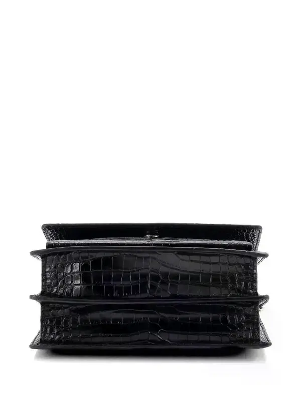 Saint Laurent Medium Croc Effect Leather Bag - Black