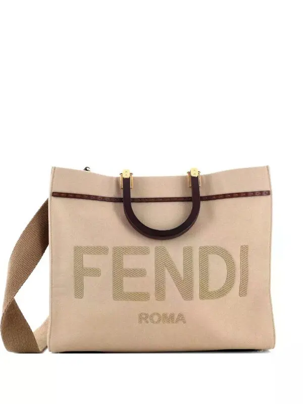 Fendi Sunshine Shopper Tote Bag - Neutrals