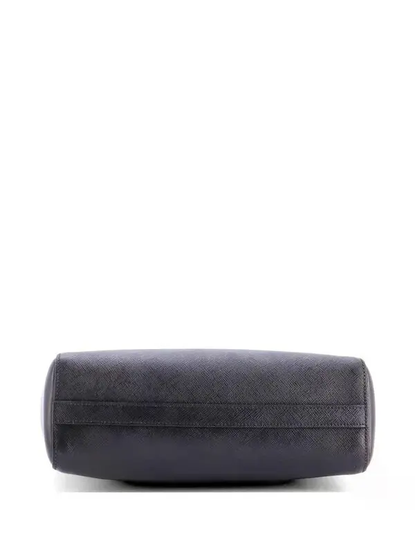 Prada Convertible Zip Saffiano Leather Tote Bag - Black