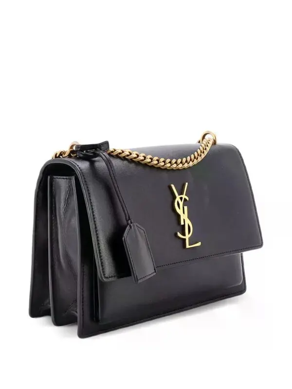 Saint Laurent Medium Sunset Leather Crossbody Bag - Black