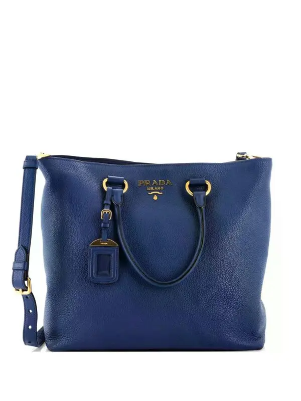 Prada Convertible Shopper Vitello Daino Large Tote Bag