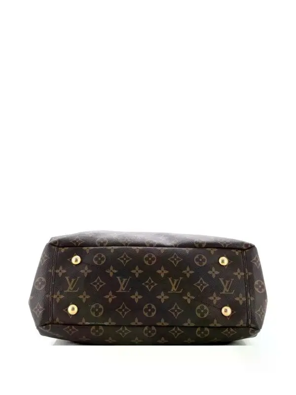 LOUIS VUITTON Pallas Tote Monogram Canvas With Leather Shoulder Bag - Black