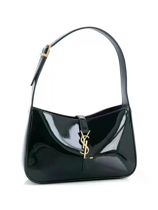 Saint Laurent Le 5 À 7 Small Patent Hobo Bag - Green