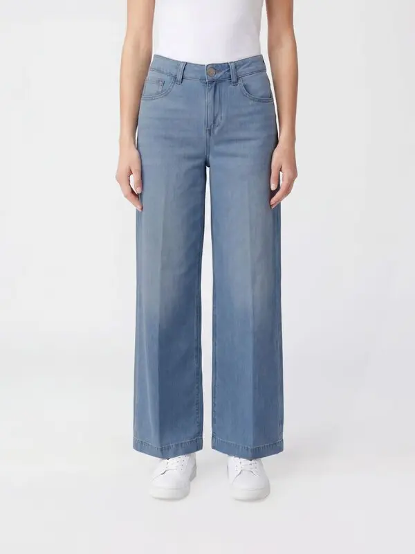 Liu Jo Cotton Lyocell Denim Wideleg Palazzo Jeans - Blue