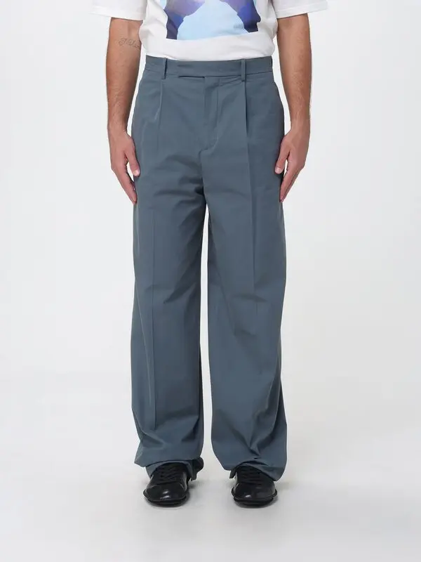 JIL SANDER Wide Leg Cotton Drill Trousers - Navy