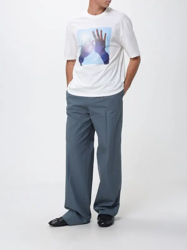 JIL SANDER Wide Leg Cotton Drill Trousers