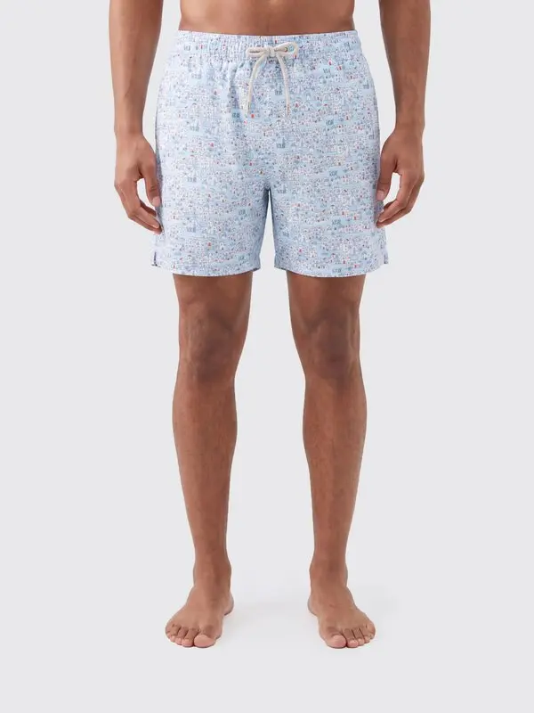MC2 SAINT BARTH Swim Shorts With Print - Sky Blue