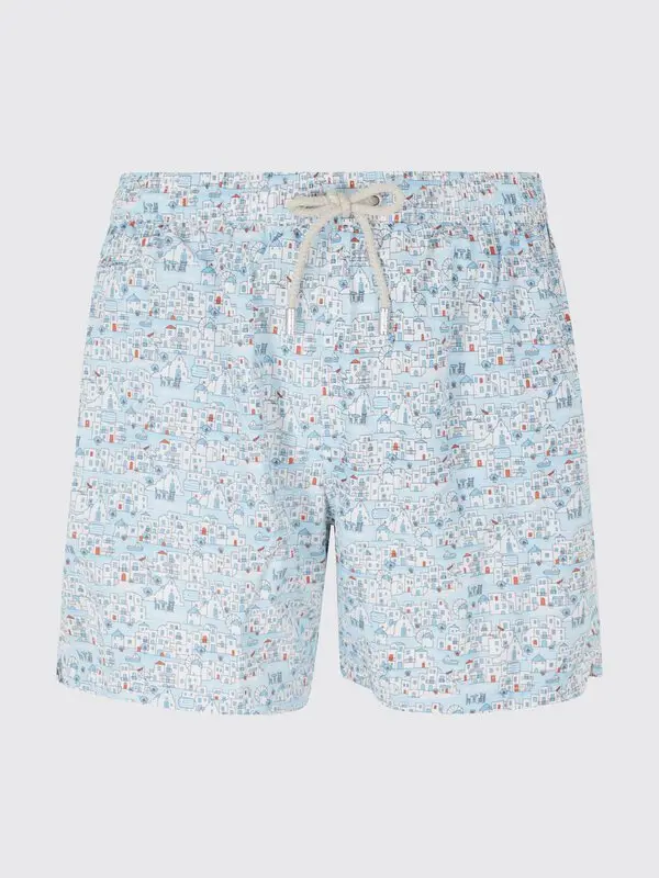 MC2 SAINT BARTH Swim Shorts With Print - Sky Blue