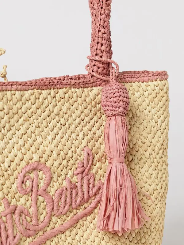 MC2 SAINT BARTH Raffia Tote Bag With Tassel - Beige