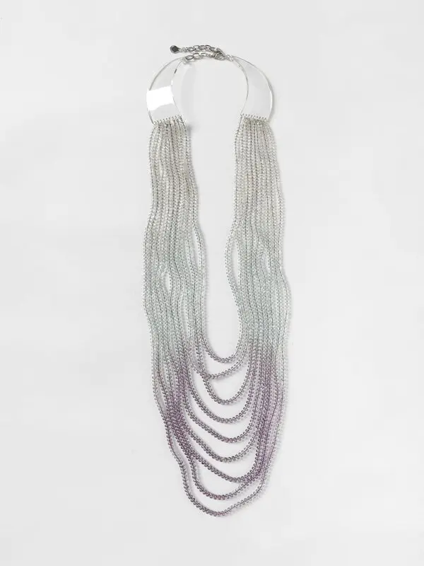 Emporio Armani Fuchsia And Multistrand Necklace - Grey 1