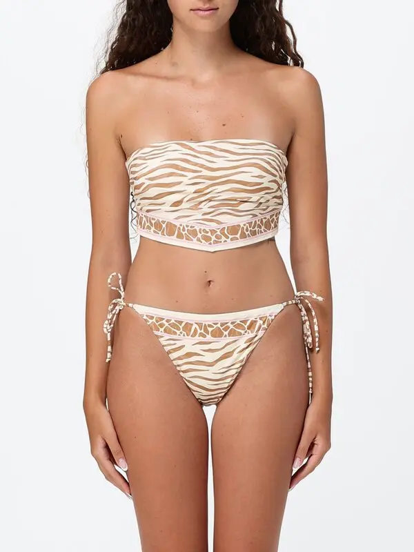MC2 SAINT BARTH Two-piece Swimsuit With Tropical Print - Beige