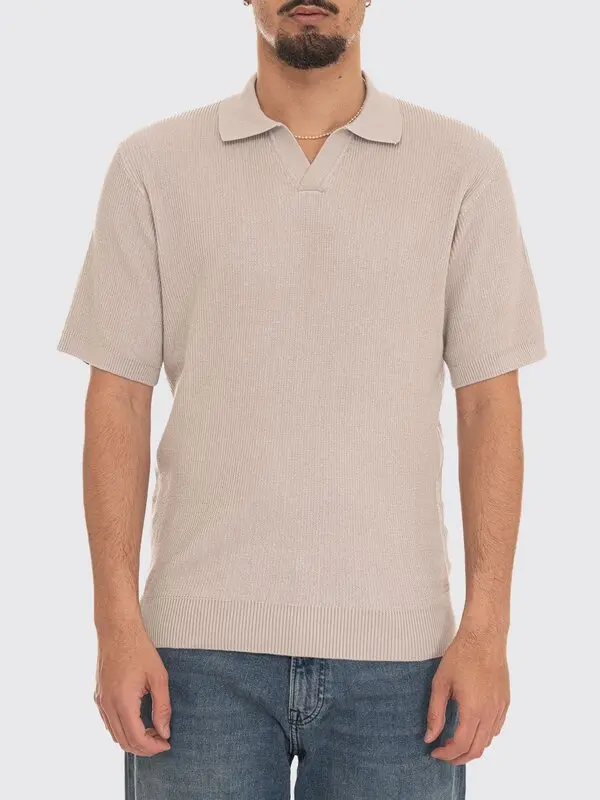 BOSS Textured Knit Polo - Grey