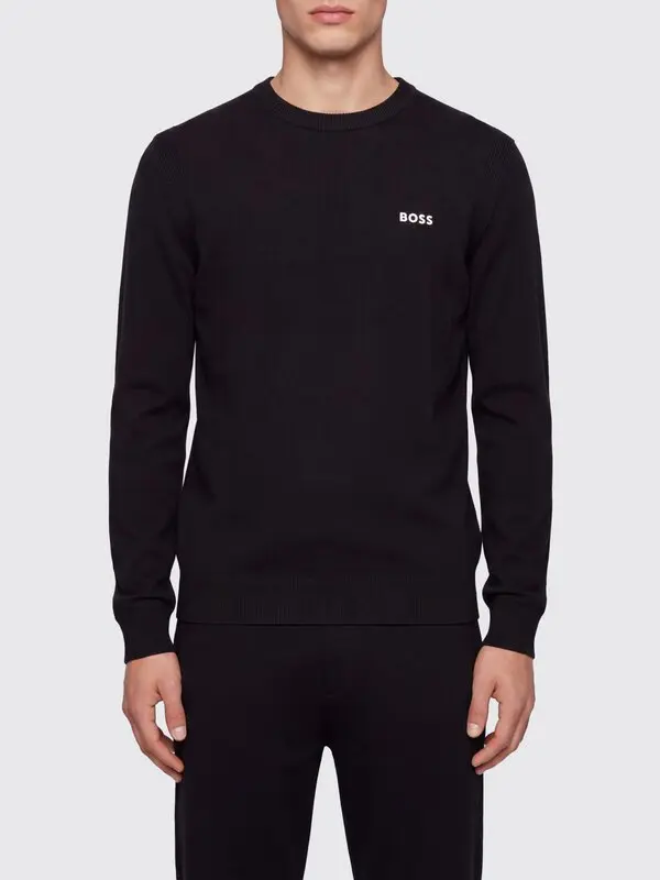 BOSS Cotton Long-sleeve Sweater - Black