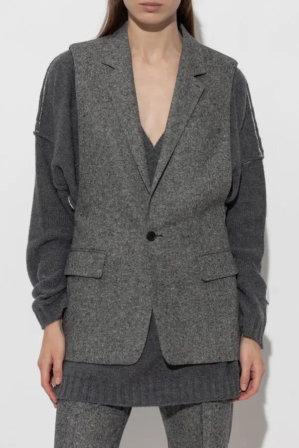 MAISON MARGIELA Single-breasted Vest With Notched Lapel And Single Vent