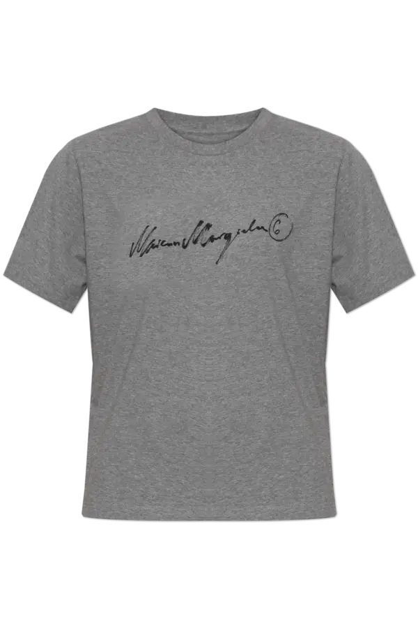 MAISON MARGIELA T-shirt With Printed Logo - Grey