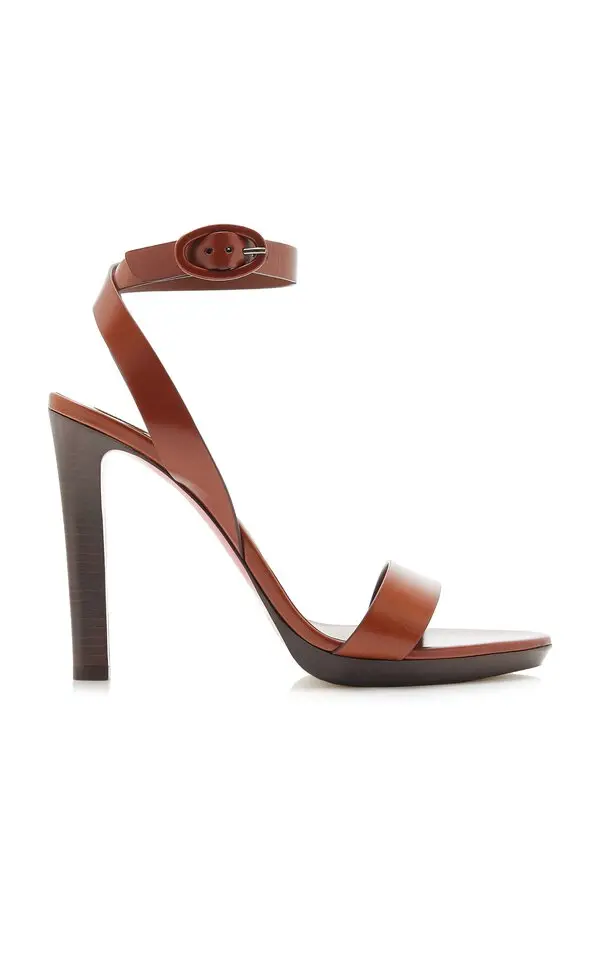 CHRISTIAN LOUBOUTIN Fanny 120mm Leather Sandals - Brown