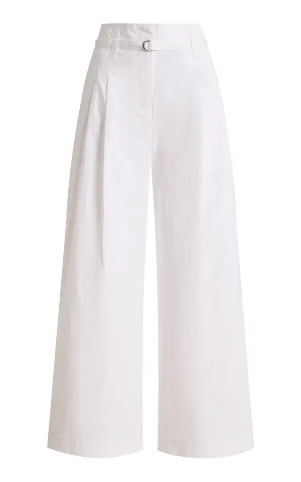 Proenza Schouler White Label Cropped Poplin Wide-leg Pants - White