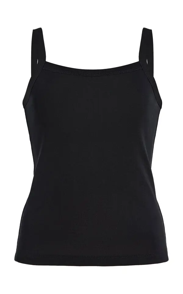 FLORE FLORE Organic Cotton Rib Camisole Top - Black