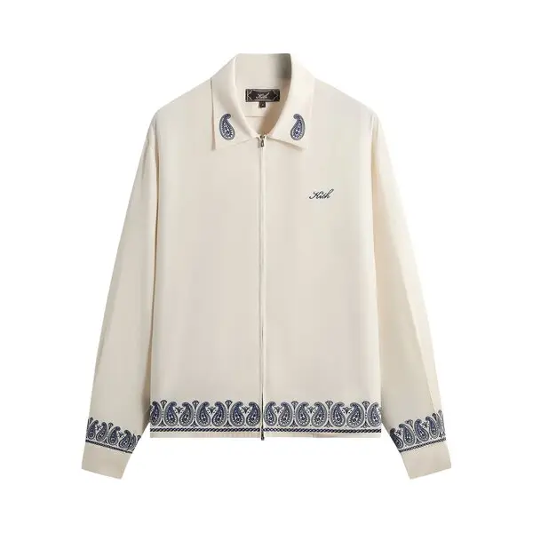 Kith Cupro Linen Zip Front Sanford Shirt 'silk - Cream