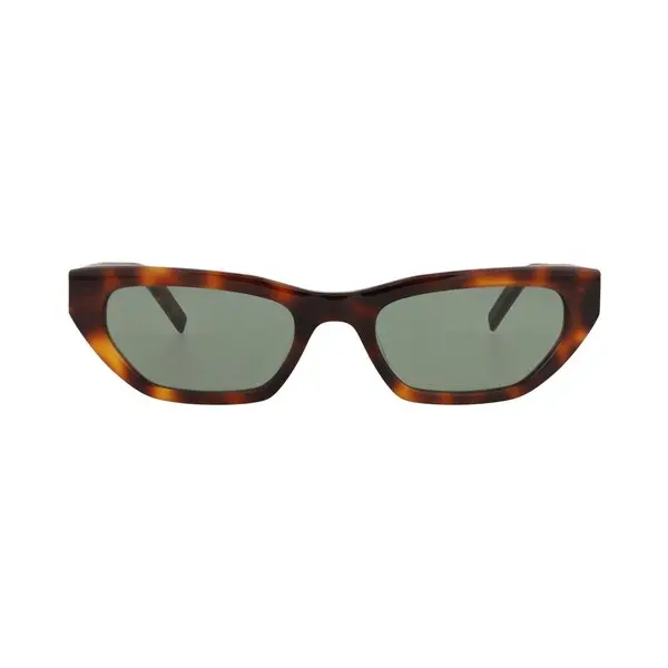 Saint Laurent Cat Eye Frame Recycled Acetate Sunglasses 'havana/green - Brown