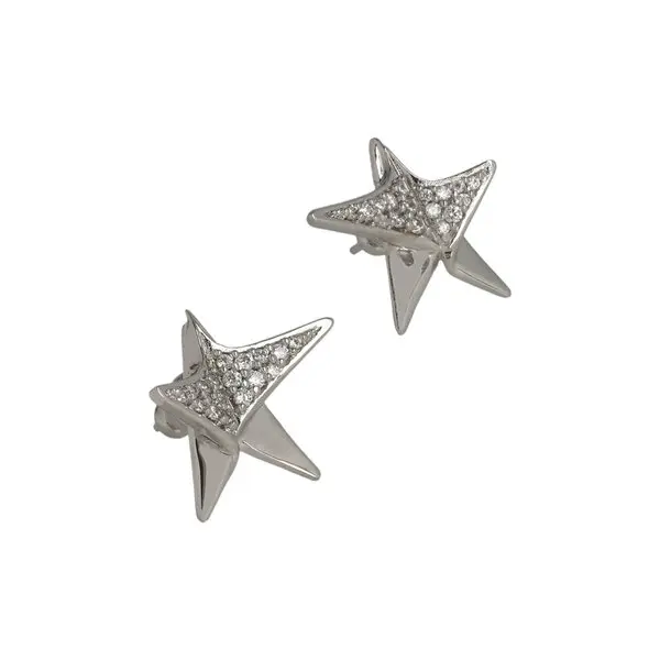 FERRAGAMO Crystal Embellished Star Earrings - Silver