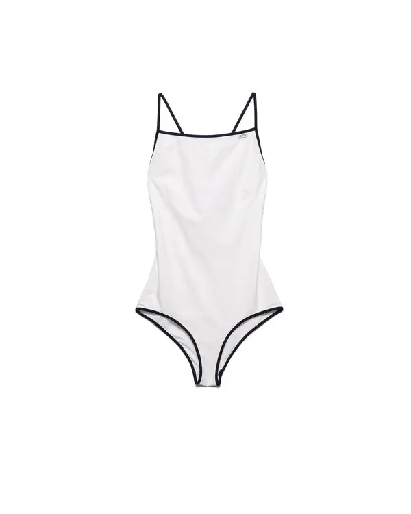 Prada One-piece Jersey Swimsuit - White