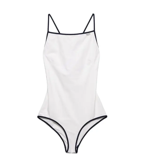 Prada One-piece Jersey Swimsuit With Adjustable Straps - White