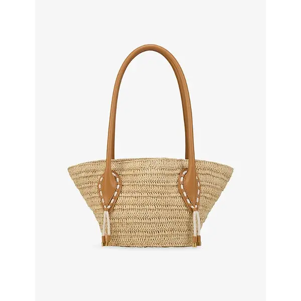 CHRISTIAN LOUBOUTIN Raffia Basket Bag - Natural/cuoio
