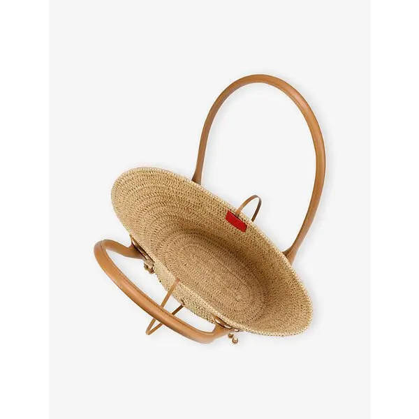 CHRISTIAN LOUBOUTIN Raffia Basket Bag - Natural/cuoio