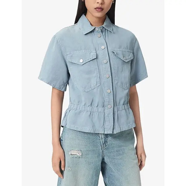 ALLSAINTS Tove Short-sleeved Shirt - Light Blue