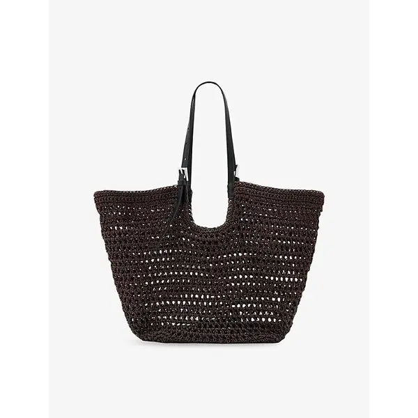ALLSAINTS Ara Knotted Leather Tote Bag - Burnt Umber Re